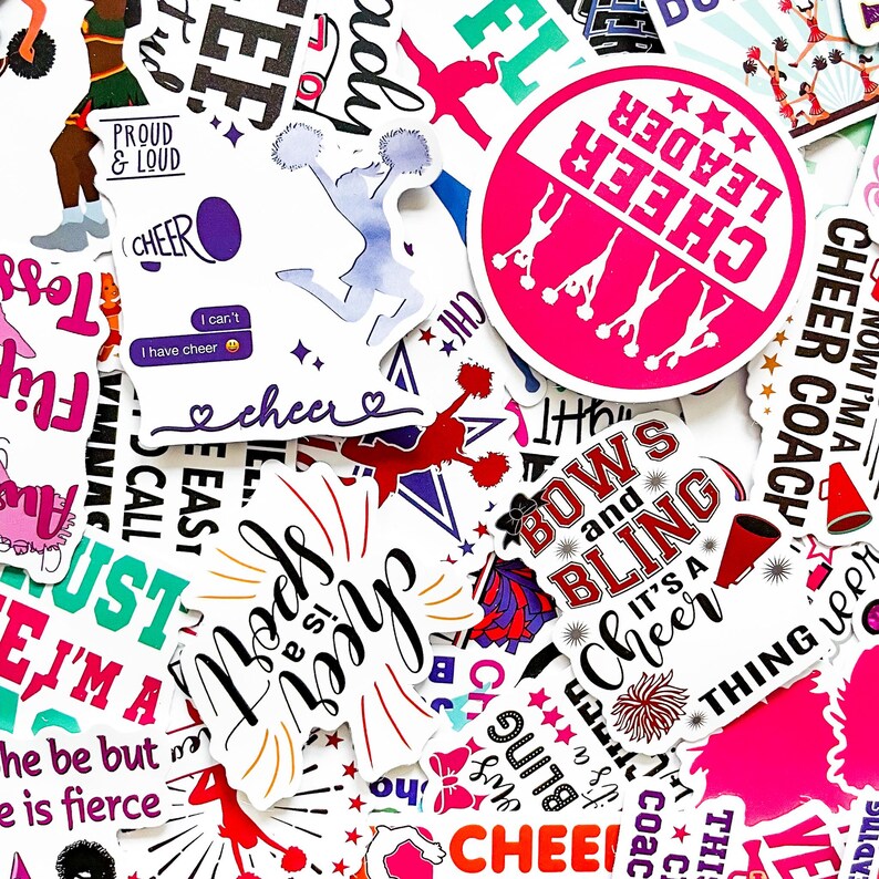 50PCS Cheerleader Sticker Pack, Motivational Sports Stickers, Squad ...