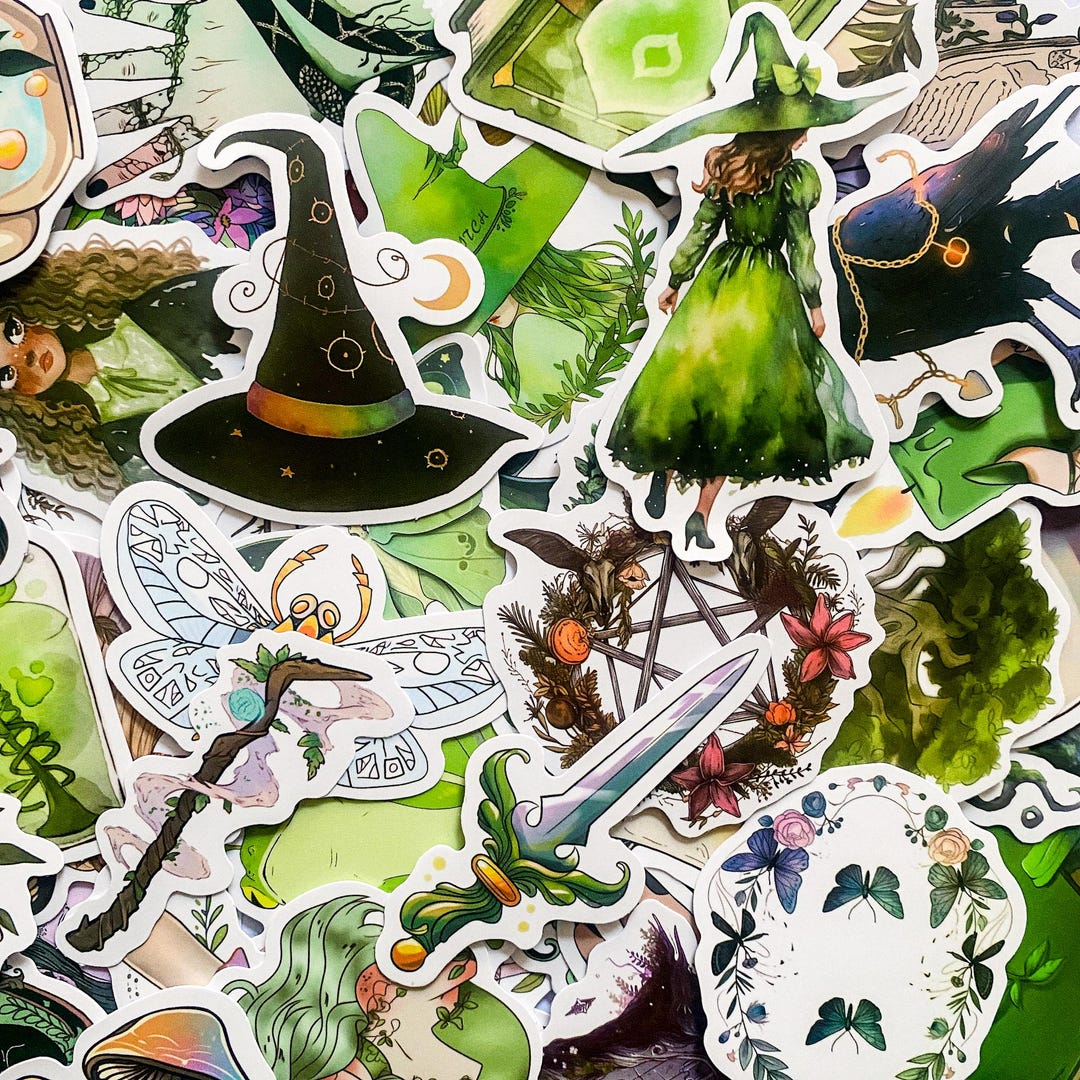 50pcs Witchy Stickers, Forest-themed Stickers, Mystical Aesthetic ...