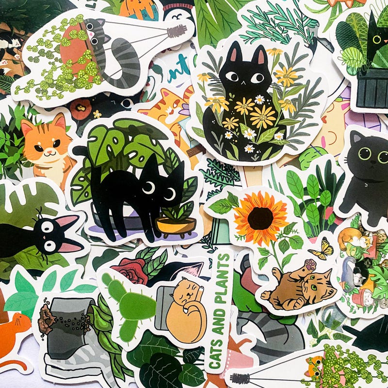 Small Stickers Cats - Etsy