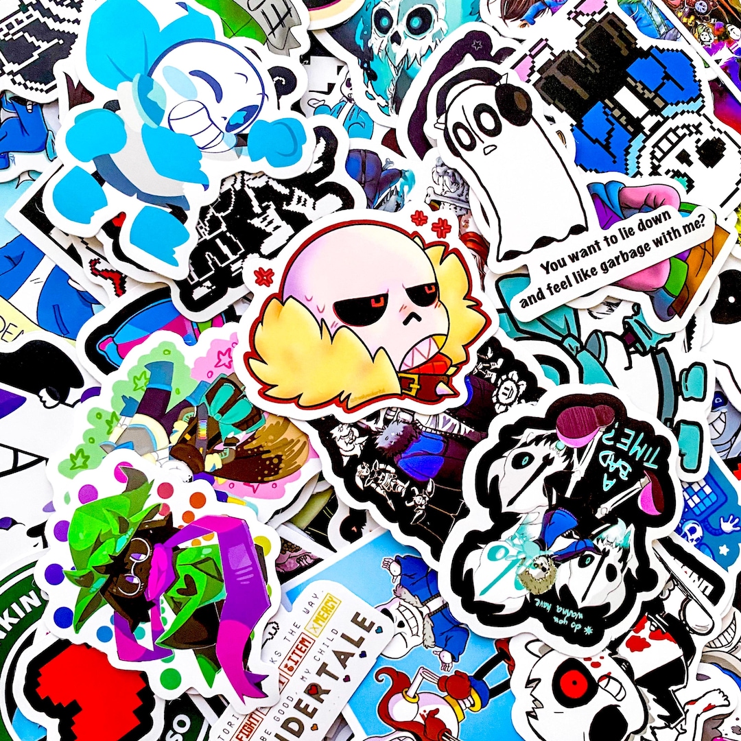 100PCS Quirky Cartoon Stickers, Pixel Indie Character Stickers, Sans ...