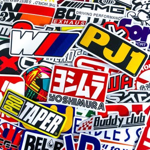 50 Random Car Brand Stickers, JDM Racing Stickers, Motorcycle Helmet ...