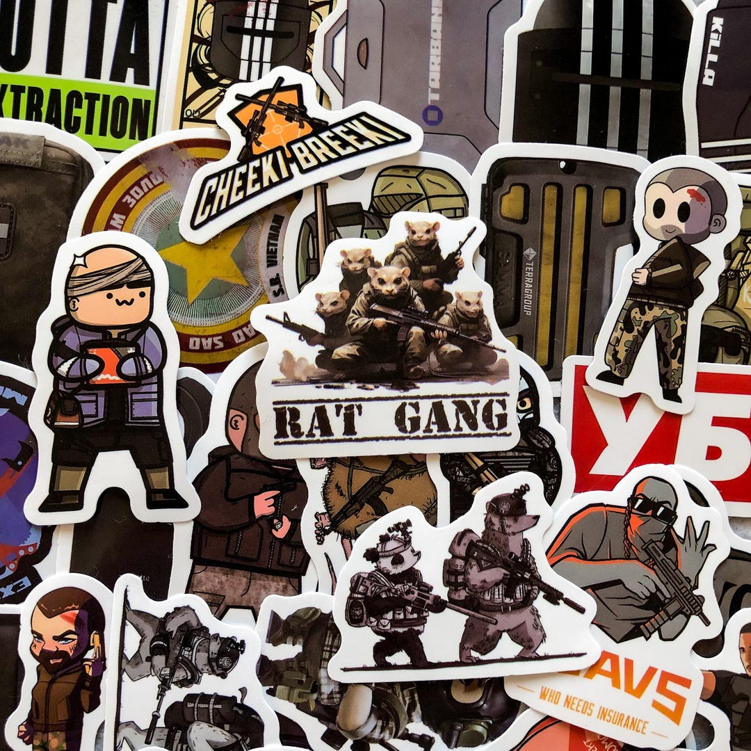 100 Random Escape-from-tarkov Stickers, Shooter Game Stickers, Combat ...