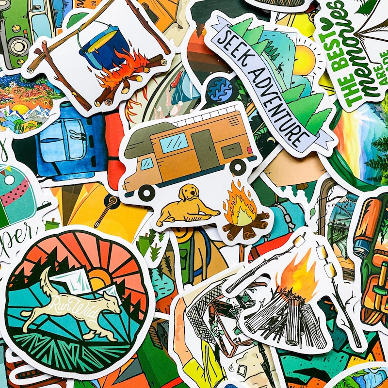 Camping Stickers - Etsy