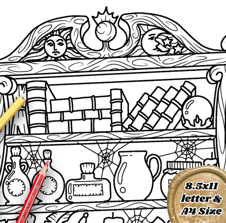 Witchy Coloring Page Printable the Witch Cupboard Art Activity Sheet ...