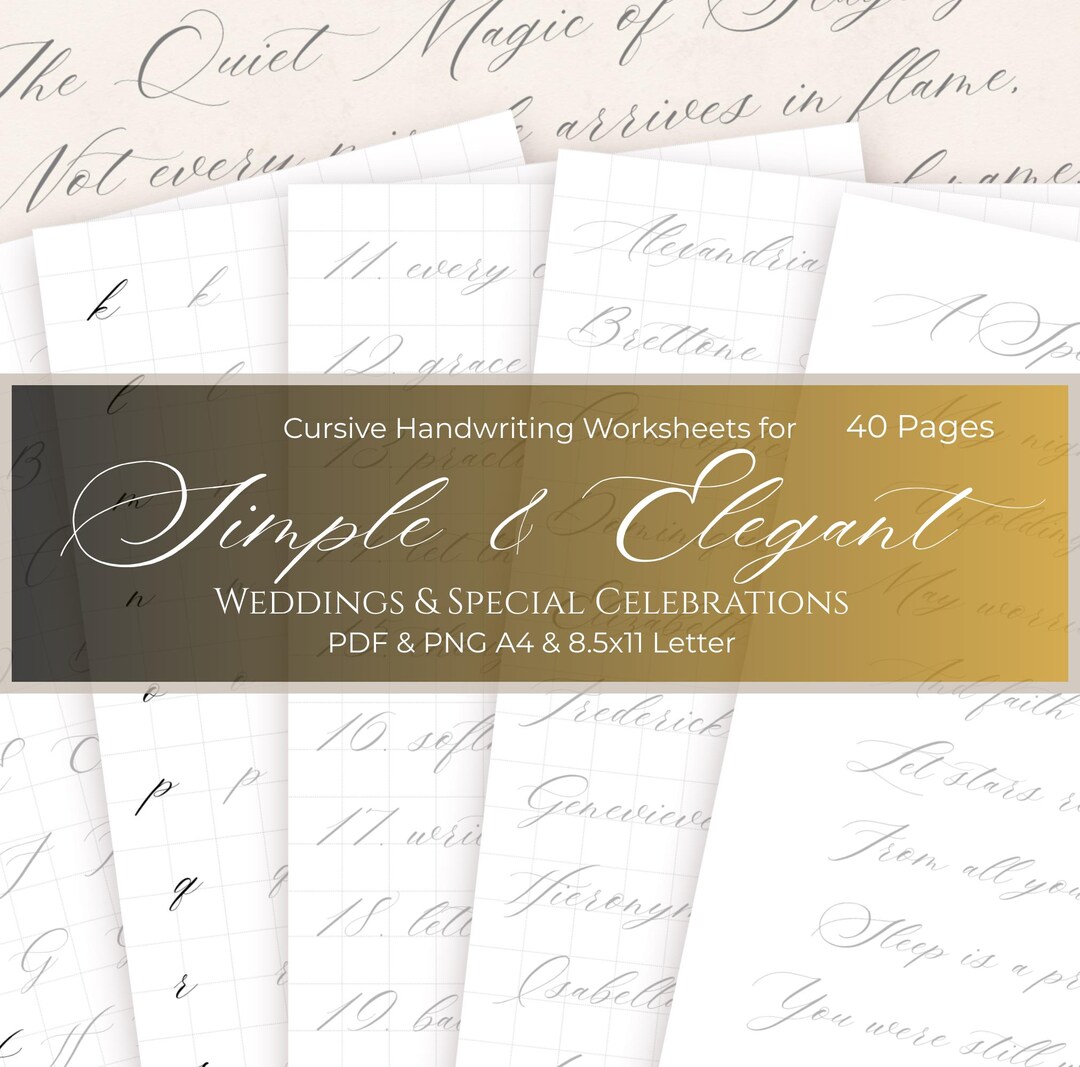 Simple and Elegant Cursive Handwriting Worksheets: Cursive for Events ...