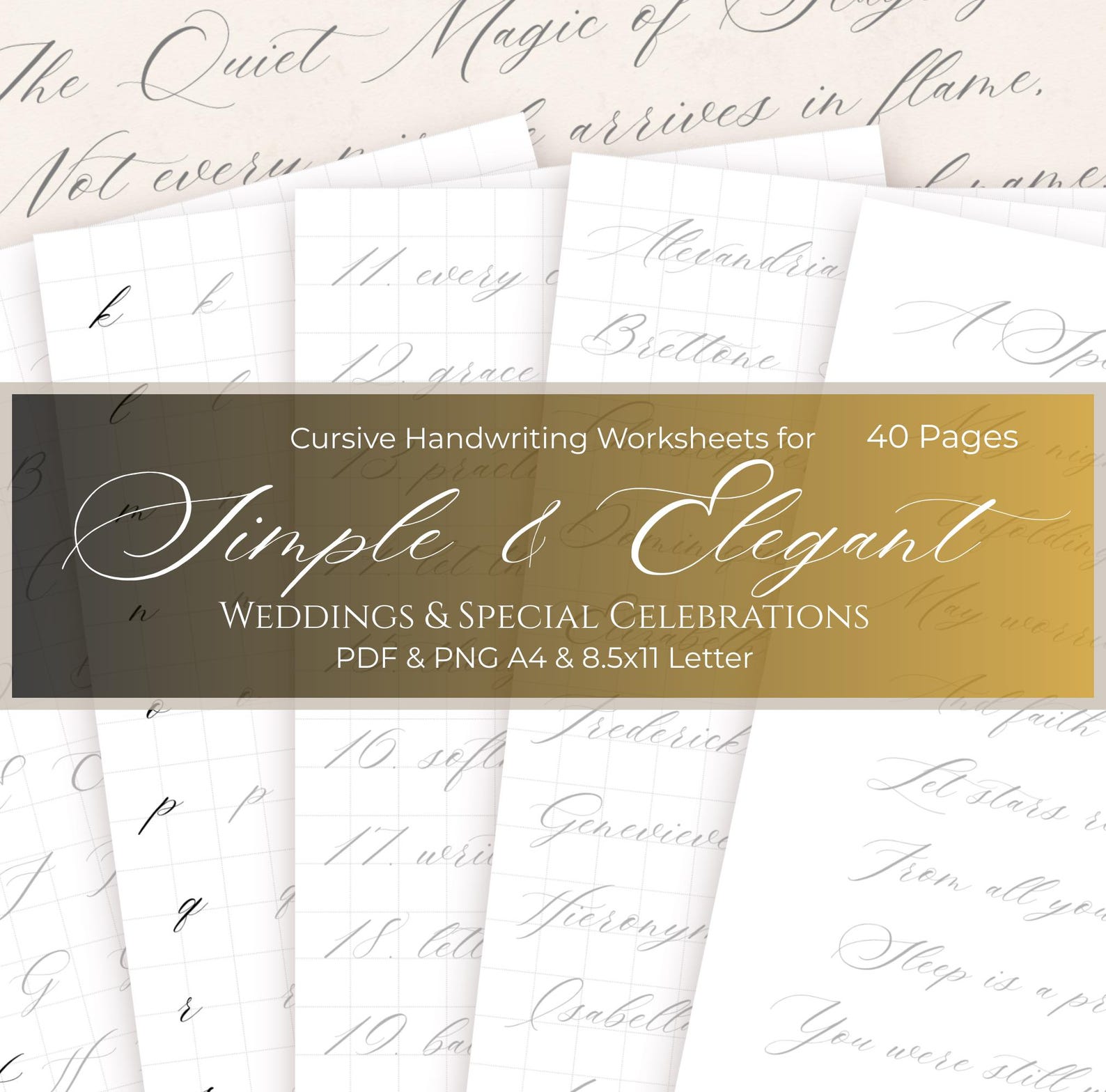 Simple and Elegant Cursive Handwriting Worksheets: Cursive for Events ...
