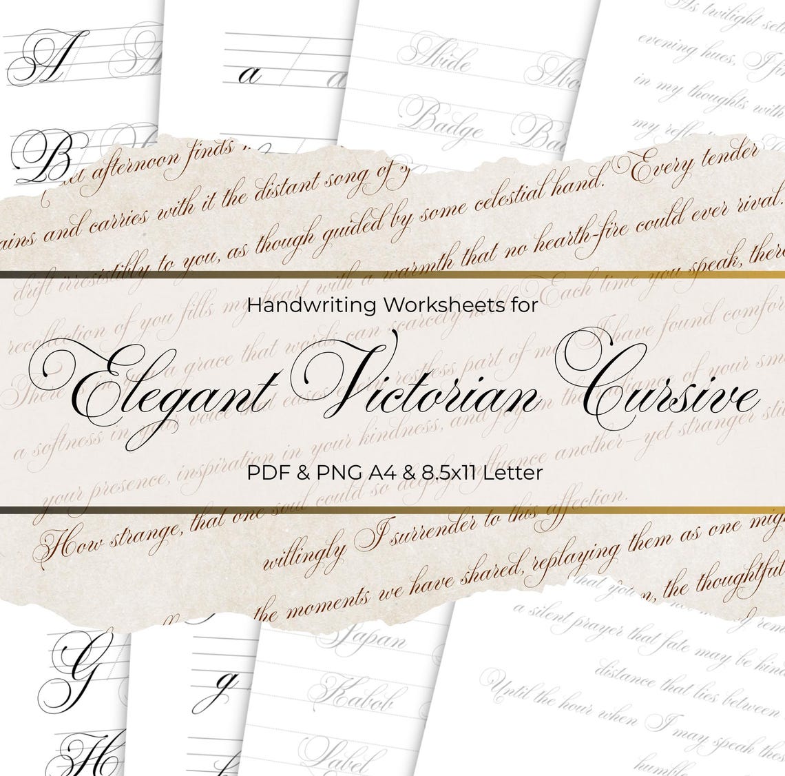 Super Elegant Cursive Writing Workbook: Stylish Victorian Handwriting ...