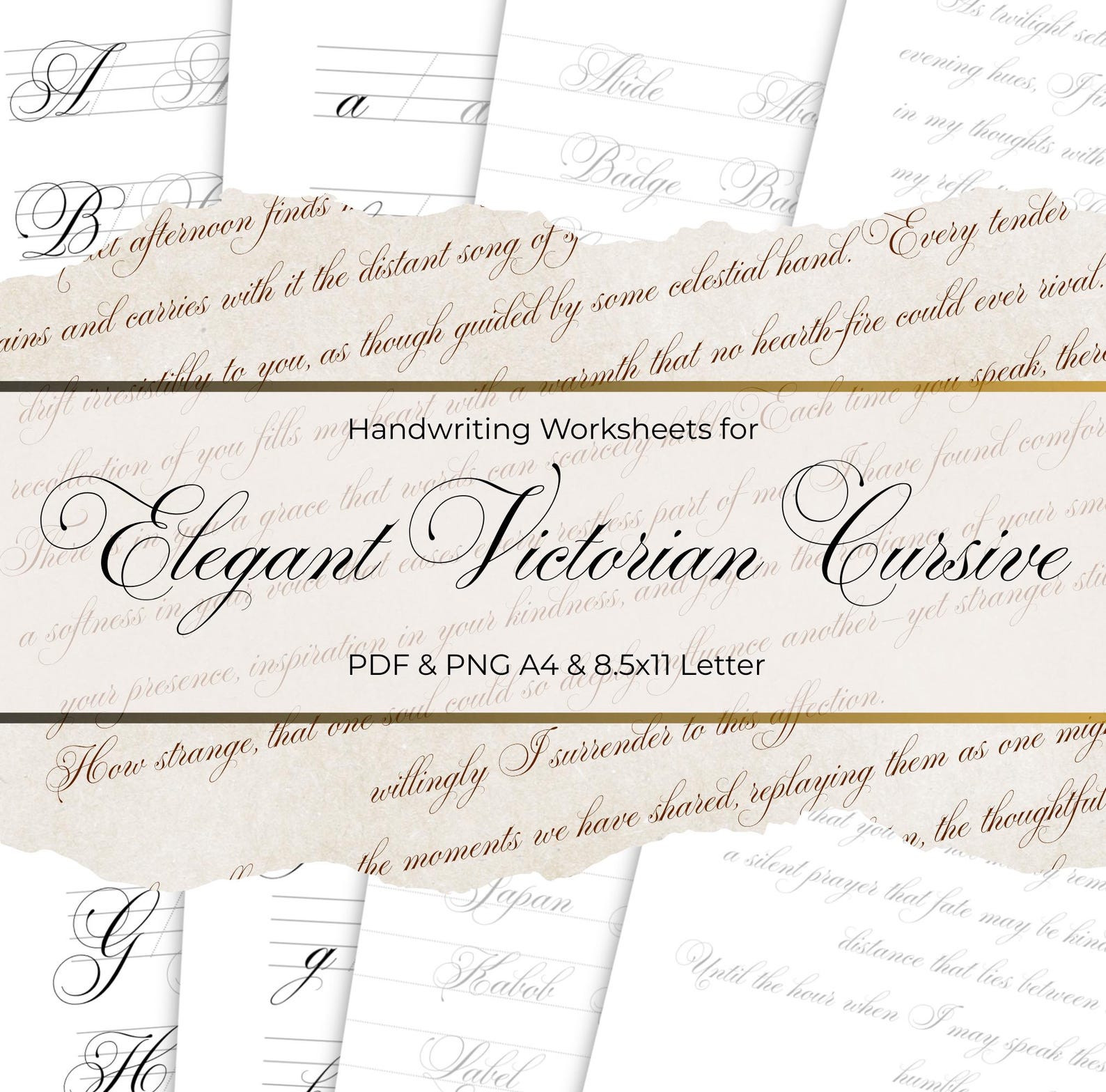 Super Elegant Cursive Writing Workbook: Stylish Victorian Handwriting ...