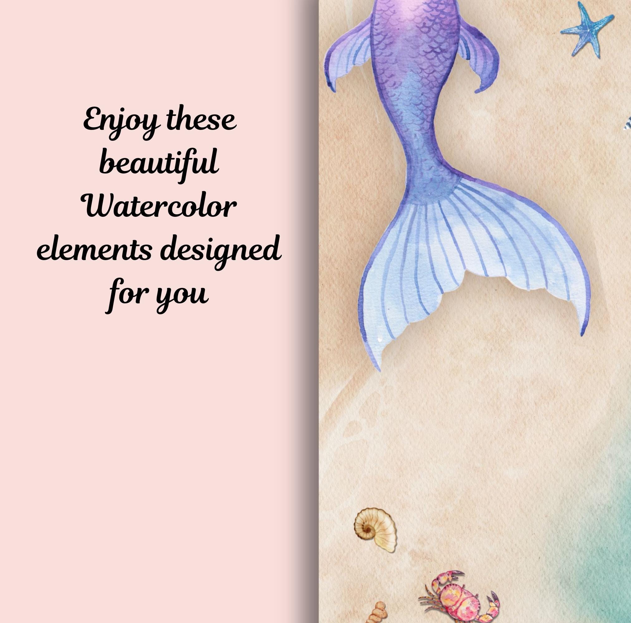 Printable Mermaid Stationery, Sea Creature Print Lined and Unlined ...