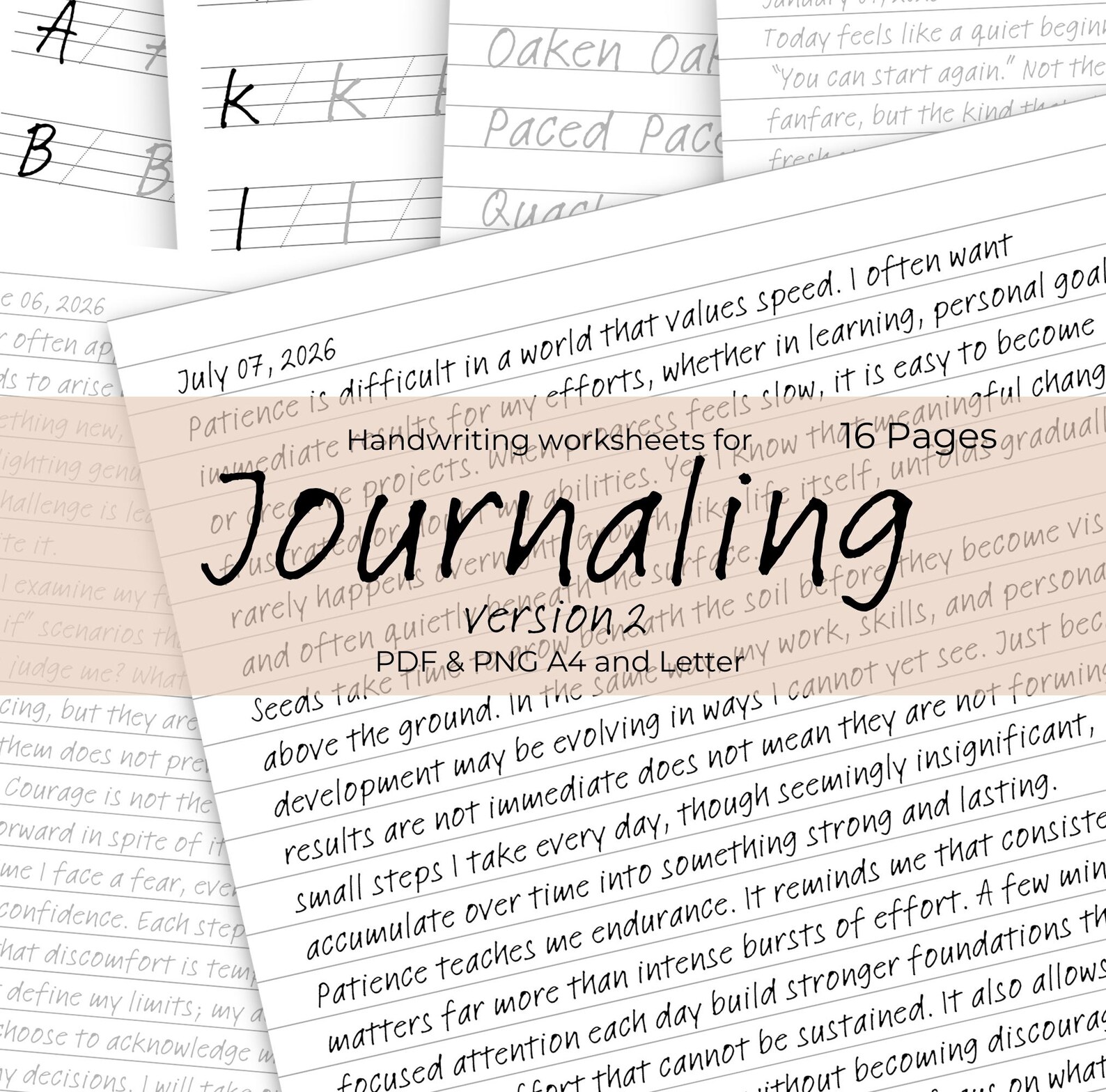 Print Handwriting Worksheets for Journaling, Printable Daily Planner ...