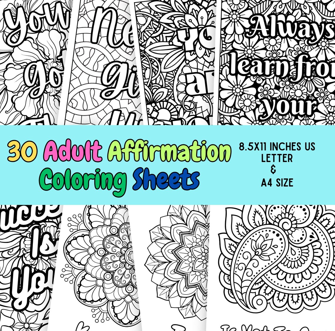 Adult Coloring Sheets Printable, Mental Health Coloring Sheets ...