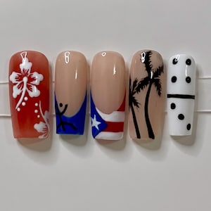 Puerto Rico Press on Nails Puerto Rican Day Parade - Etsy
