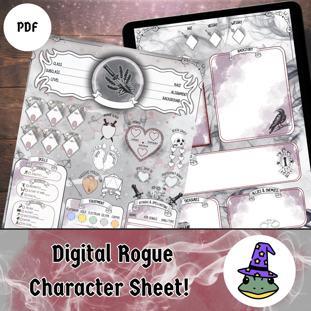 Custom Rogue Character Sheet: Unleash Your Sneaky Skills in D&D! - Dnd ...