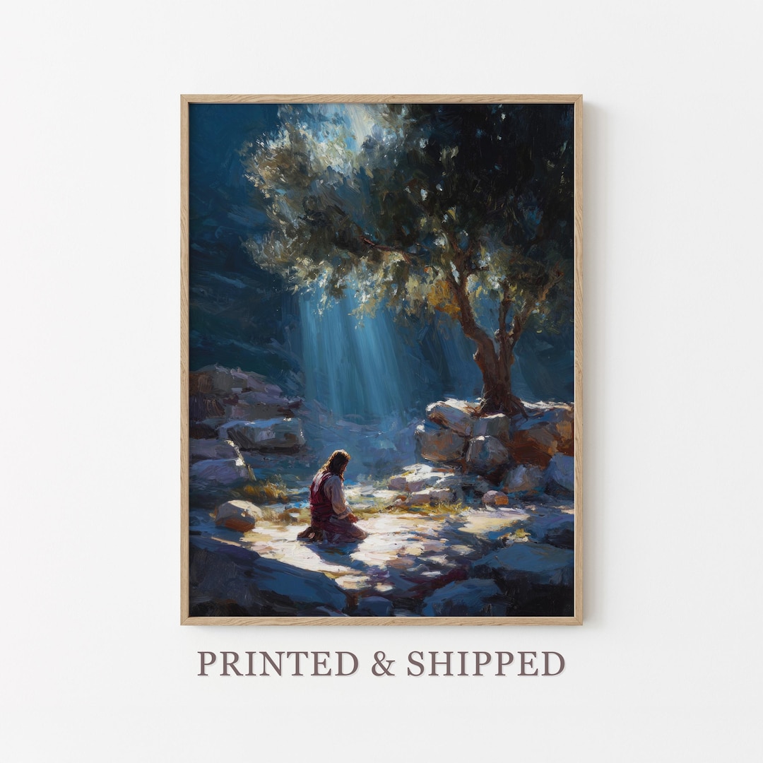 Garden of Gethsemane Jesus Painting Print | Jesus Praying | Christian ...