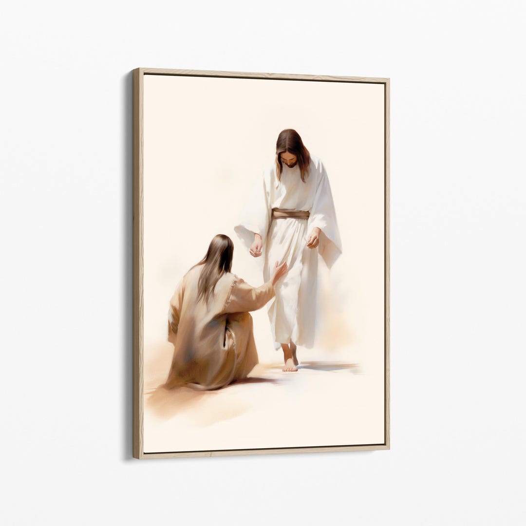 Jesus Heals A Sick Woman Watercolor Painting Canvas Print | Bleeding ...