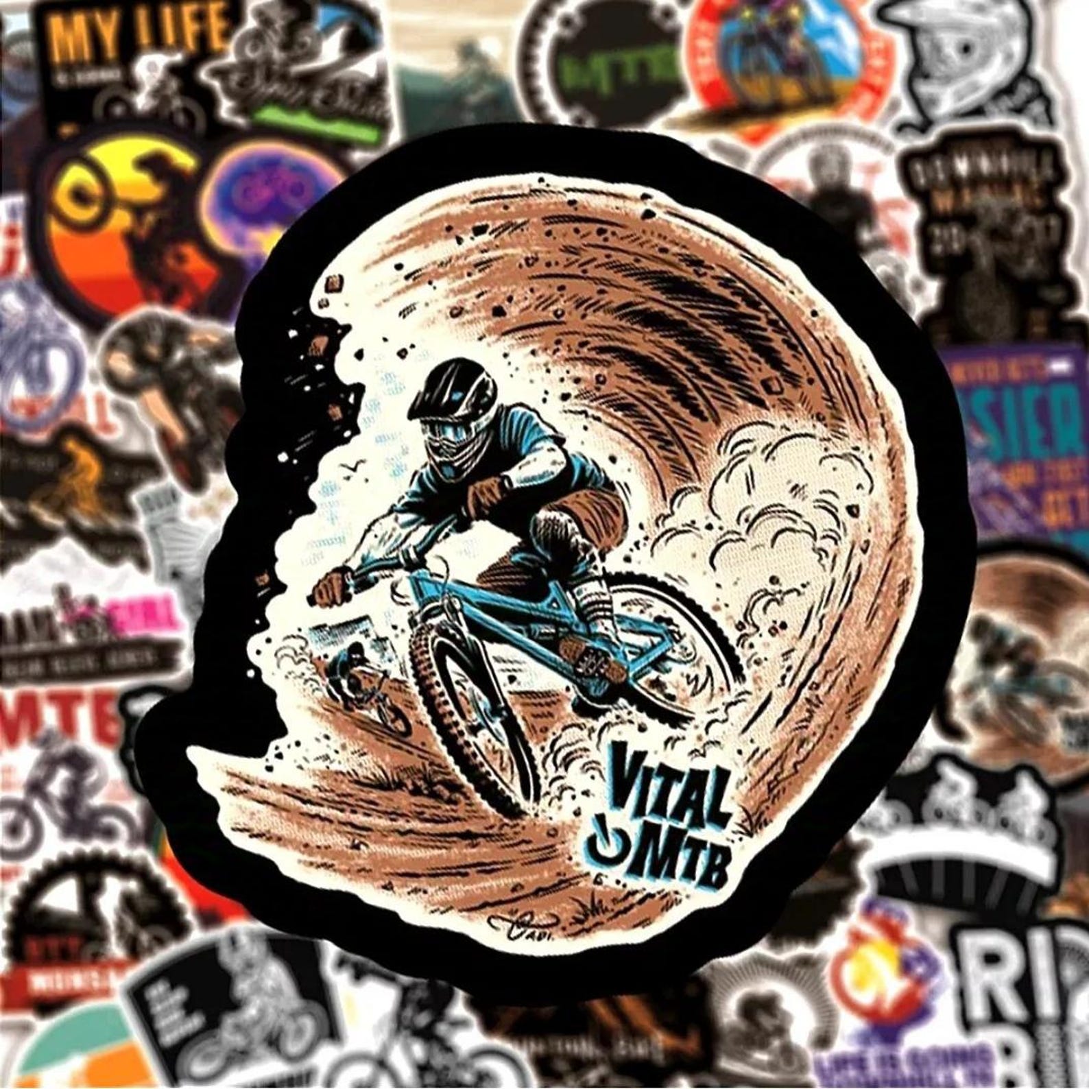 Bike Sticker Pack, Mountain Bike Decal Set, Cycling Enthusiast Stickers ...