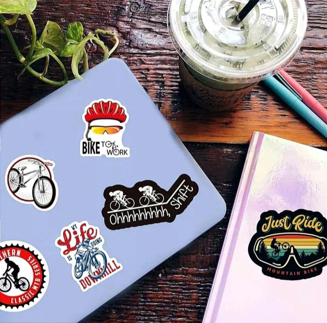 Bike Sticker Pack, Mountain Bike Decal Set, Cycling Enthusiast Stickers ...