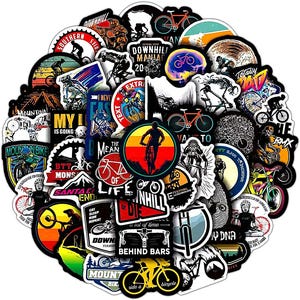 Bike Sticker Pack, Mountain Bike Decal Set, Cycling Enthusiast Stickers ...