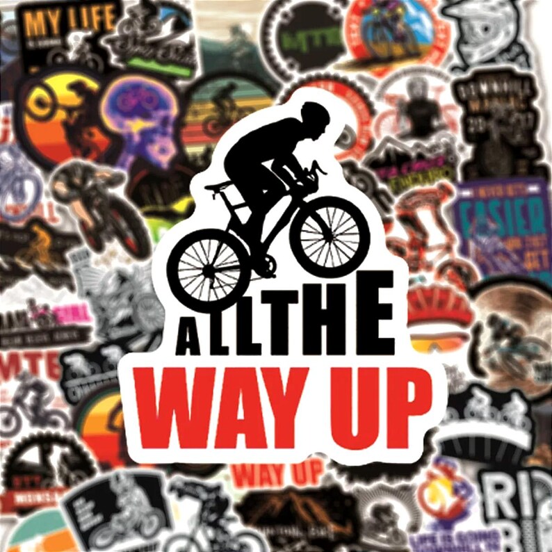 Bike Sticker Pack, Mountain Bike Decal Set, Cycling Enthusiast Stickers ...