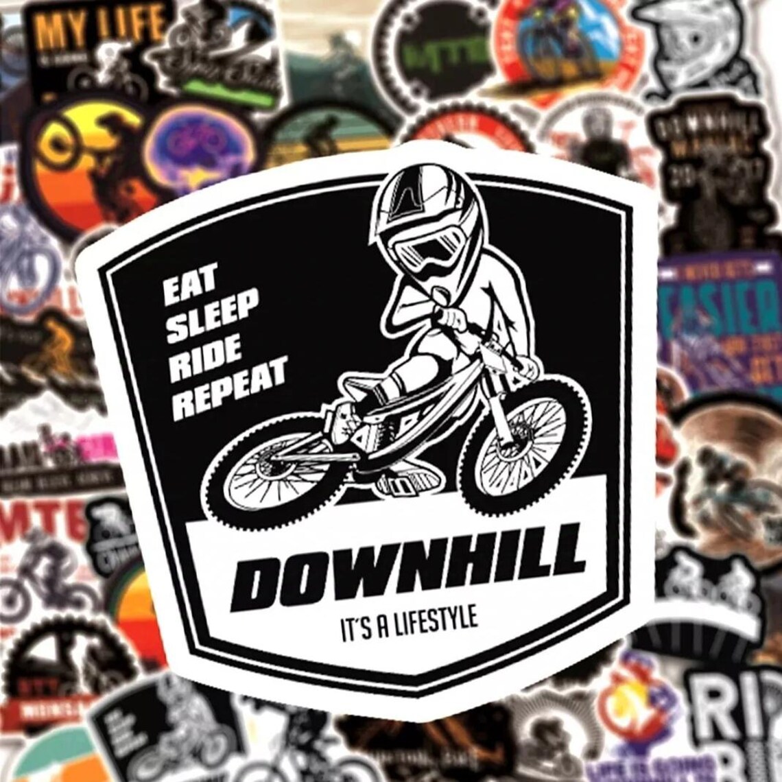 Bike Sticker Pack, Mountain Bike Decal Set, Cycling Enthusiast Stickers ...