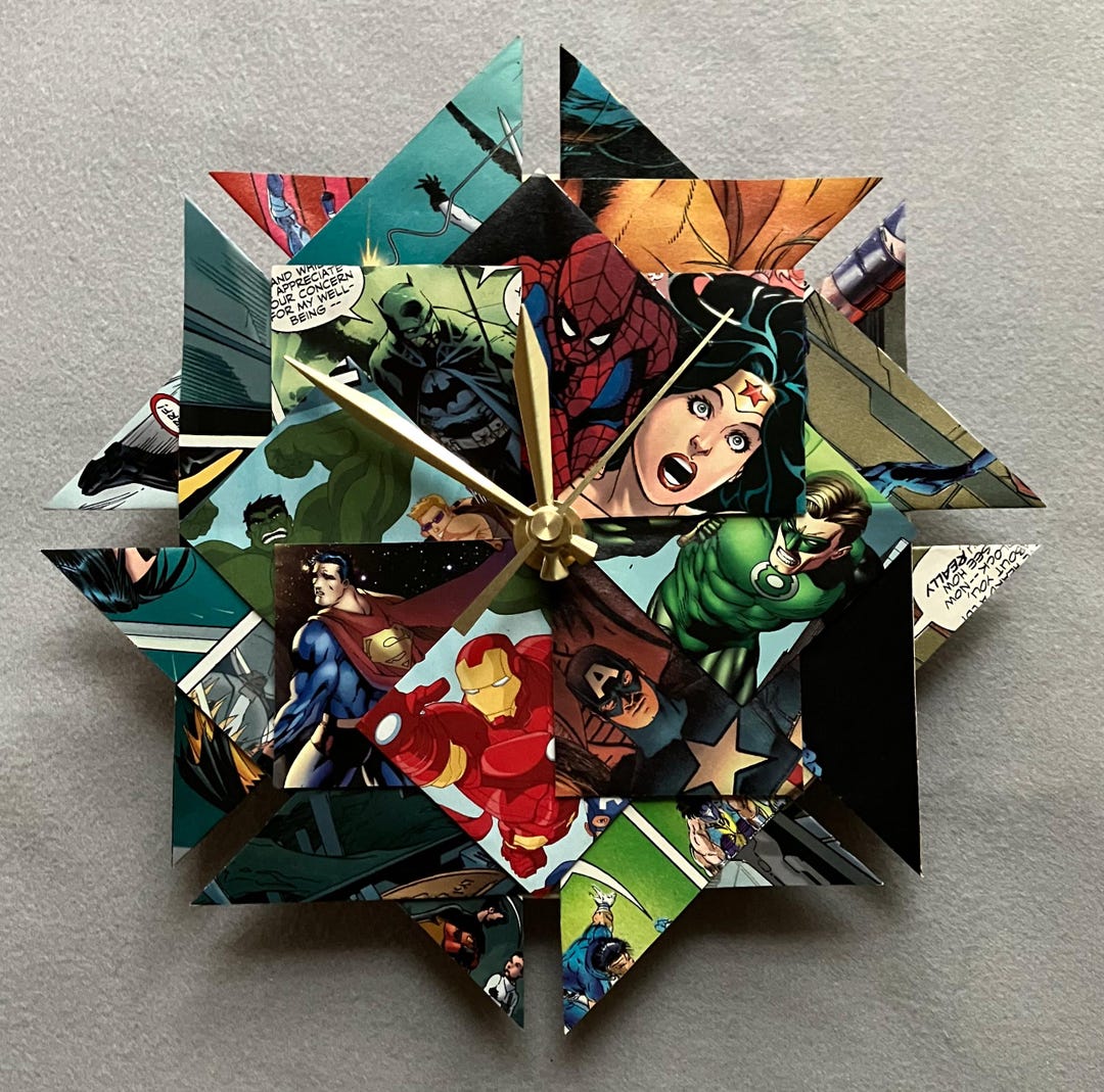 Superhero Comic Book Clock - 1st Anniversary Gift - Etsy