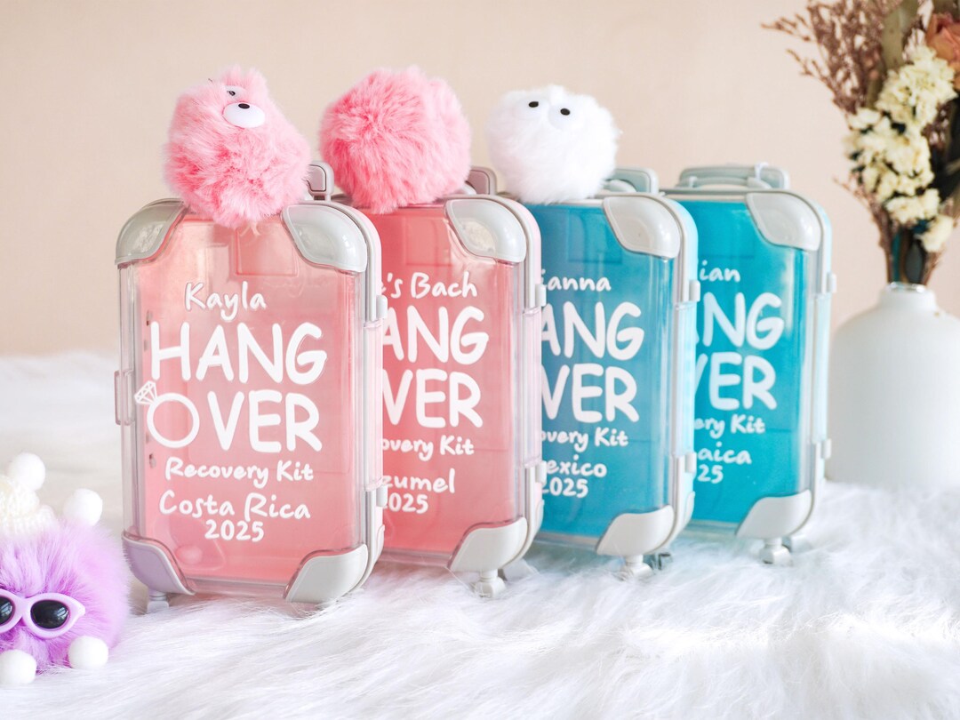 Personalized Mini Suitcase Hangover Kit:bachelorette Weekend Gift Idea ...