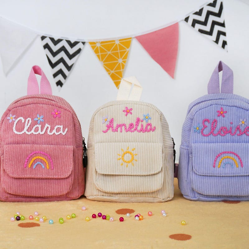 Embroidered Backpack - Etsy