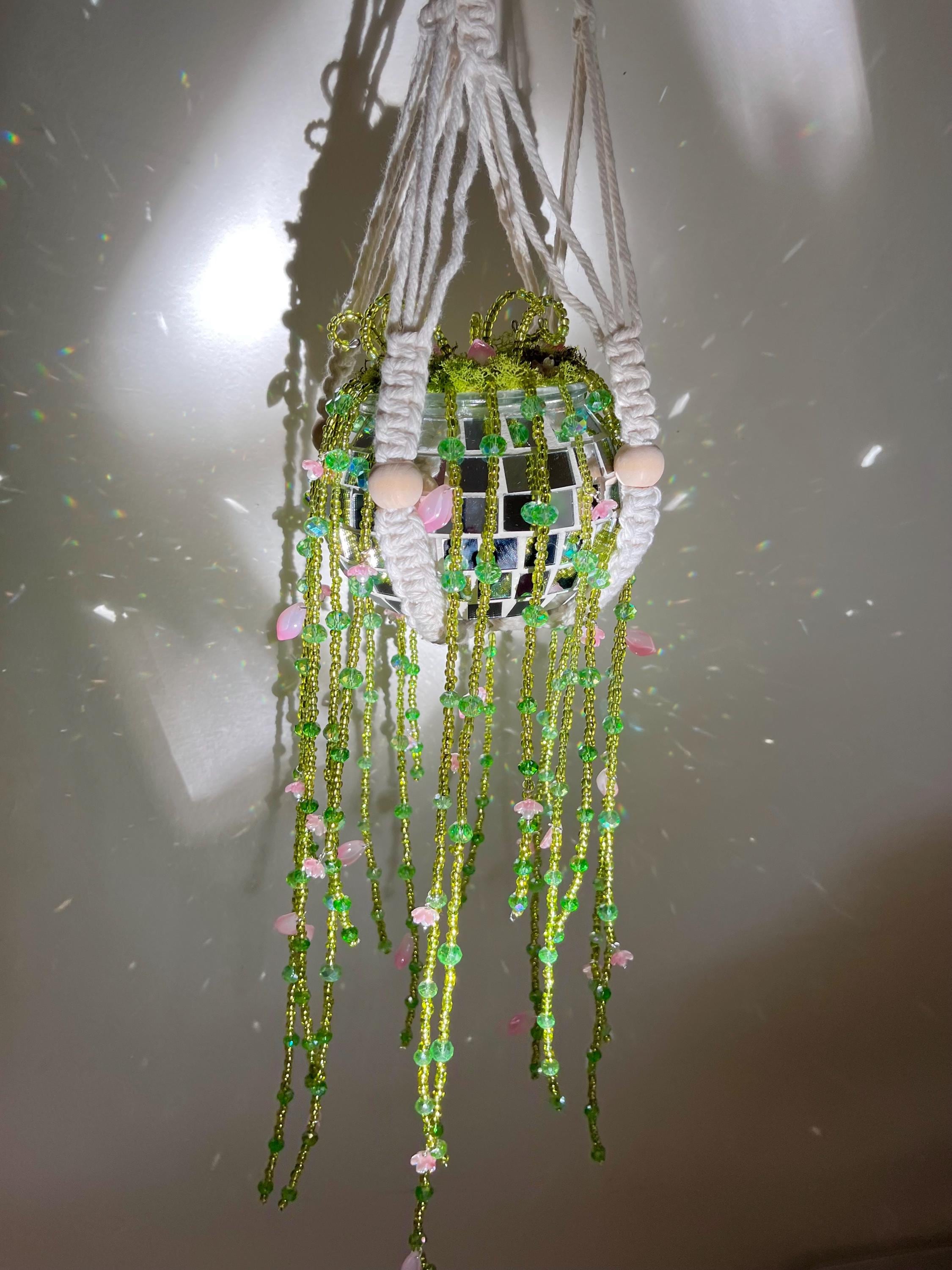 Beaded String of Pearls, Forever Succulent, Plant Decor, Suncatcher ...