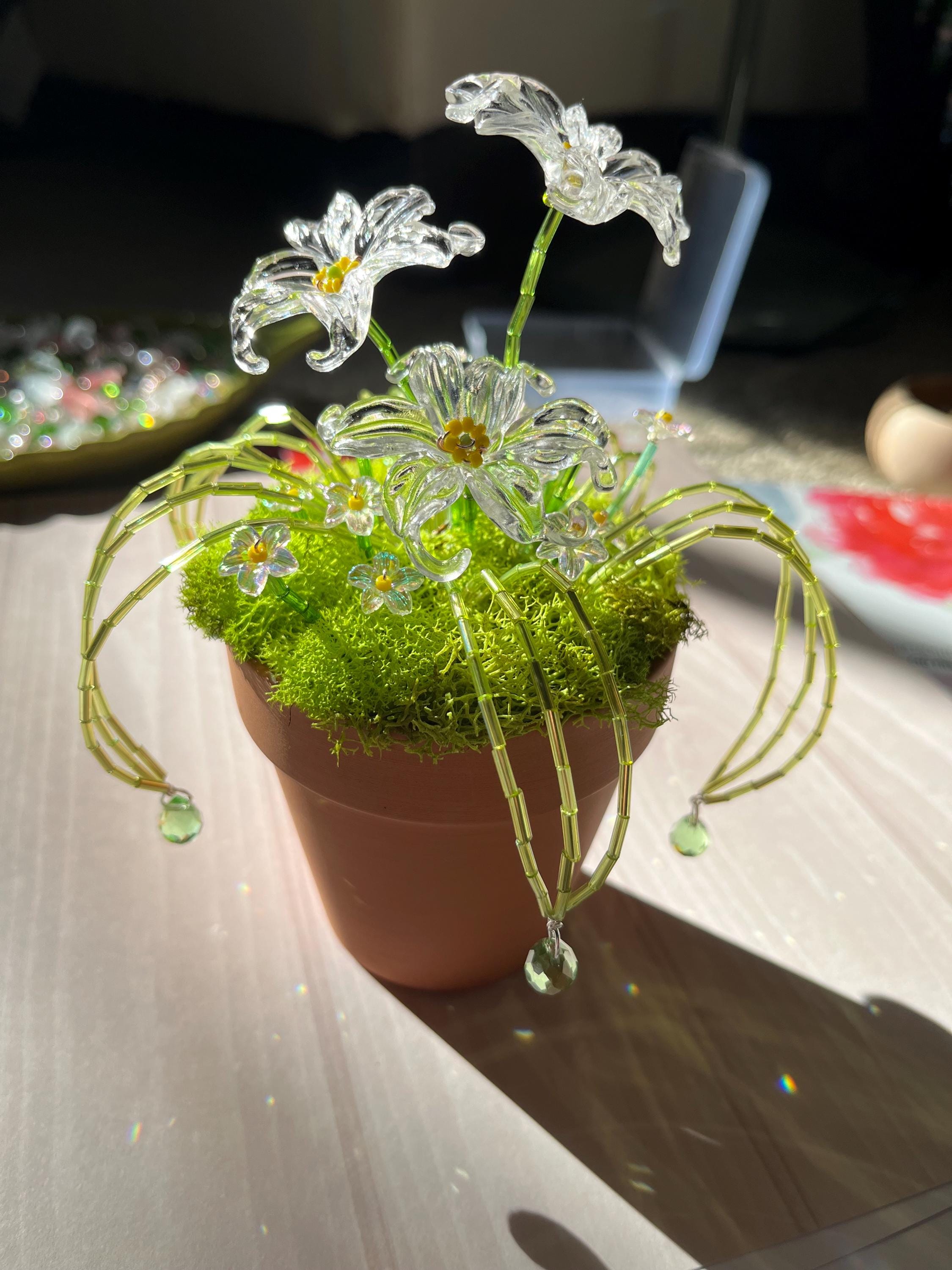 Beaded Skeleton Flowers, Plant Decor, Bouquet, Beaded Flowers, Beaded ...