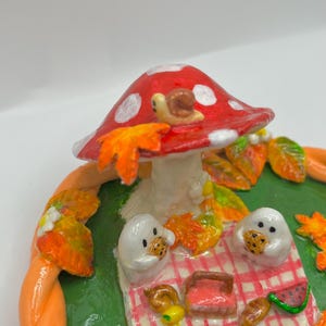 Autumn Ghost Picnic, Trinket Dish, Jewelry Trinket Dish, Cute Trinket ...