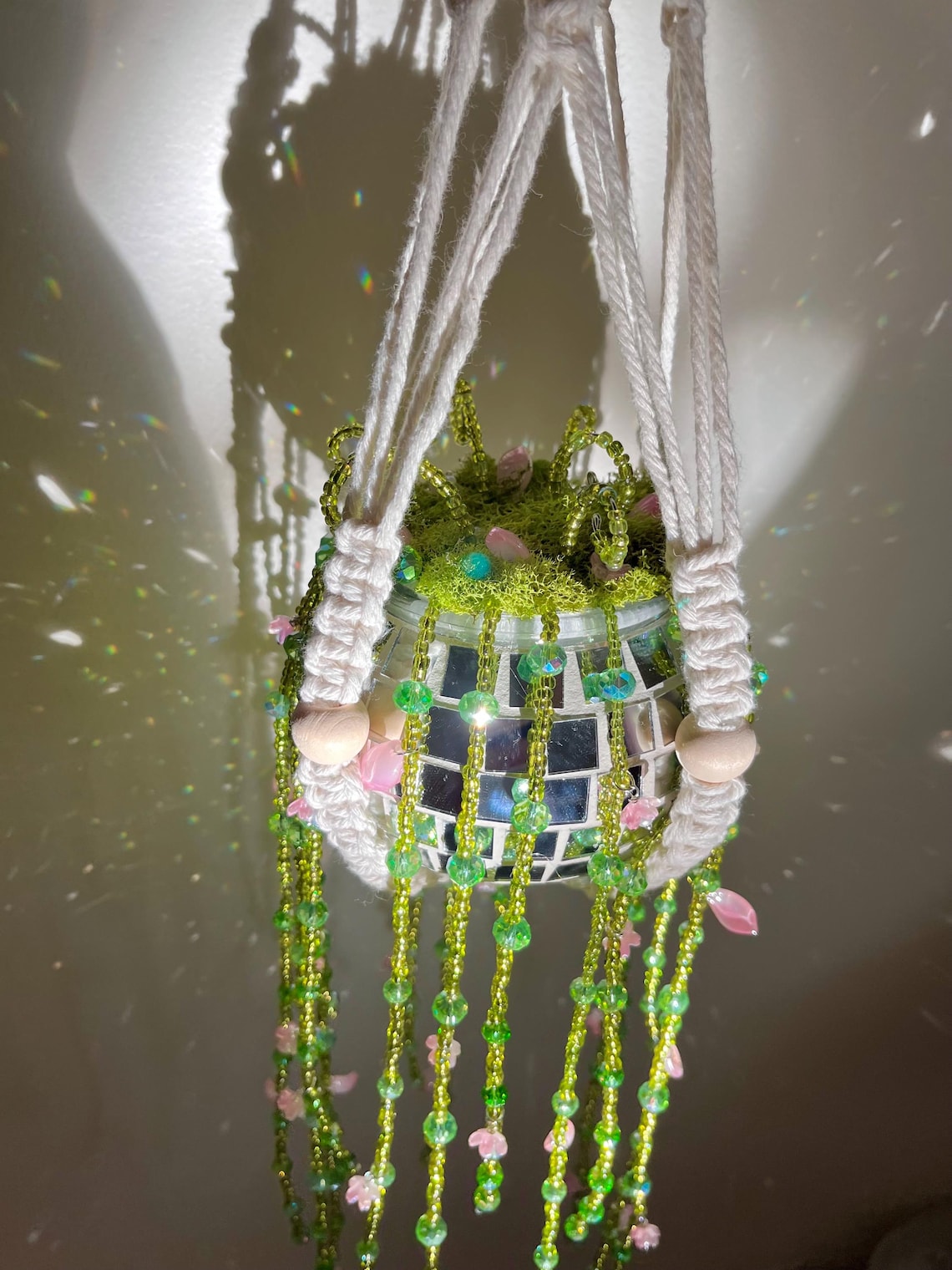 Beaded String of Pearls, Forever Succulent, Plant Decor, Suncatcher ...