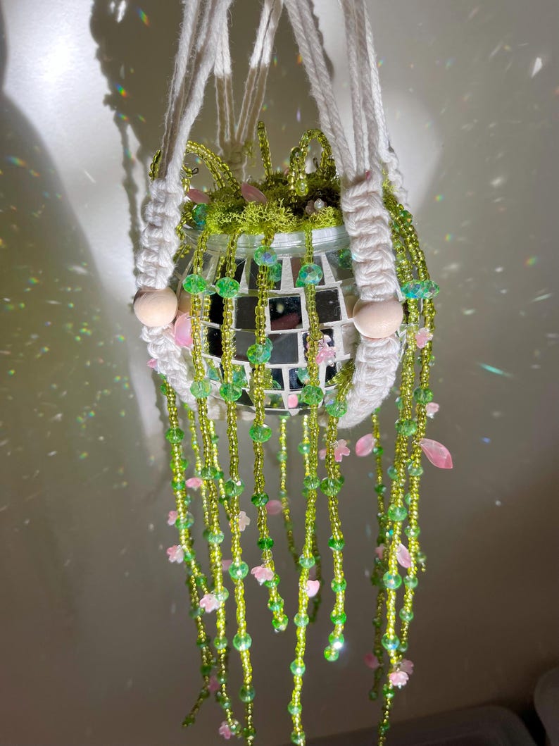 Beaded String of Pearls, Forever Succulent, Plant Decor, Suncatcher ...