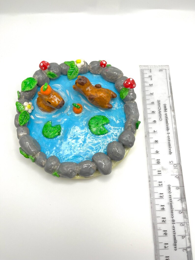 Capybara's Relaxing in Pond, Capybara Trinket Dish, Jewelry Trinket ...