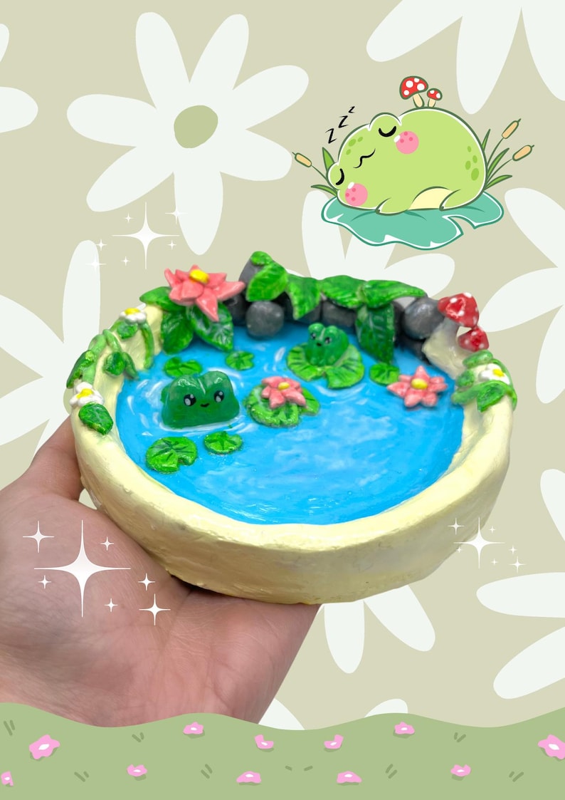 Frog Pond, Clay Trinkets, Jewelry Storage, Jewelry Trinket Dish - Etsy