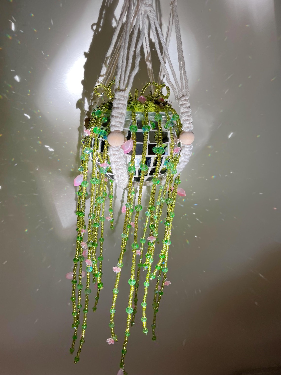 Beaded String of Pearls, Forever Succulent, Plant Decor, Suncatcher ...