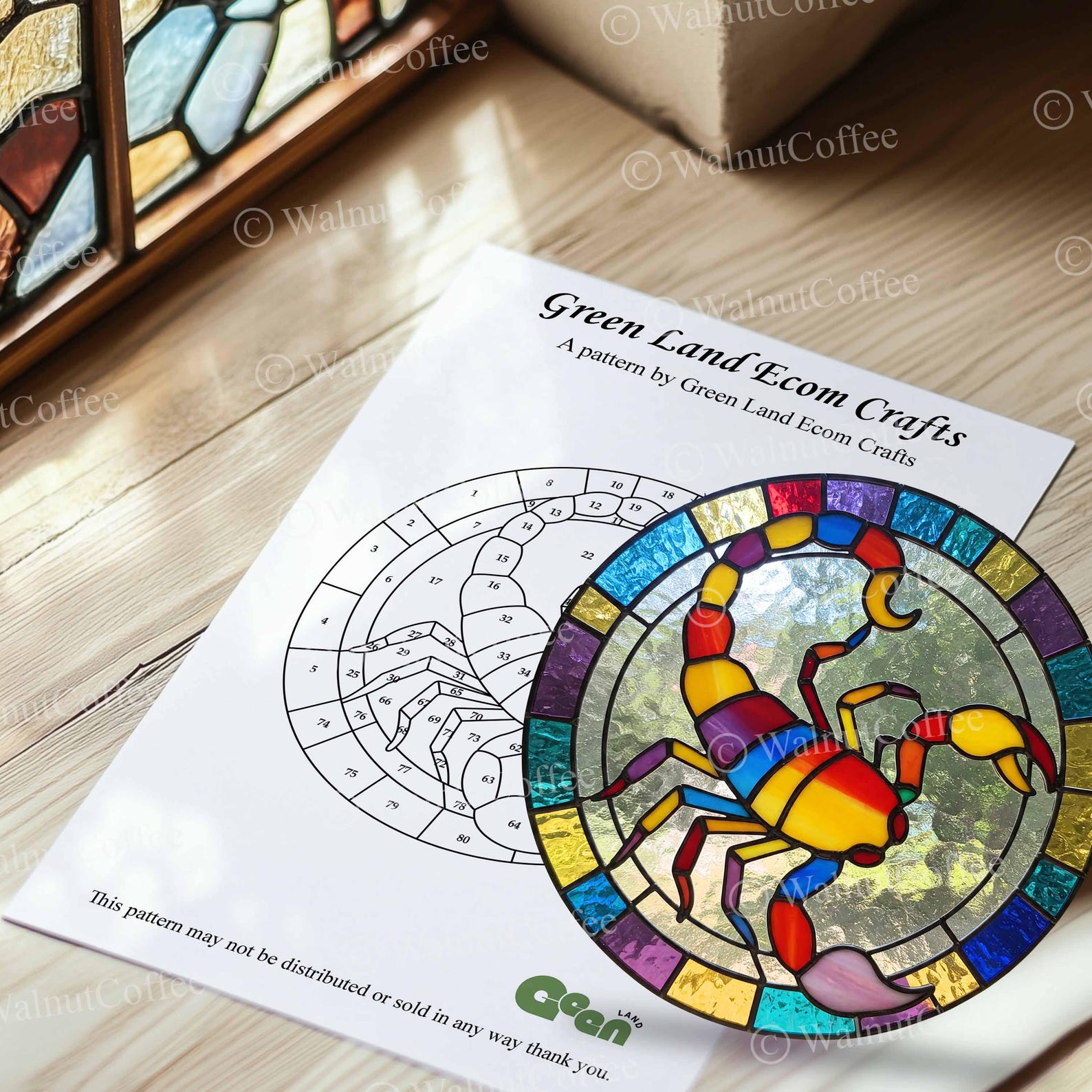 Scorpion Stained Glass Pattern, Colorful Scorpions Glass Suncatcher ...