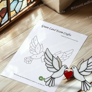 Couple Dove Stained Glass Pattern Digital Download, White Dove ...