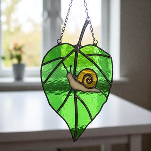 Digital Download Snail and Green Leaf Stained Glass Suncatcher Pattern ...