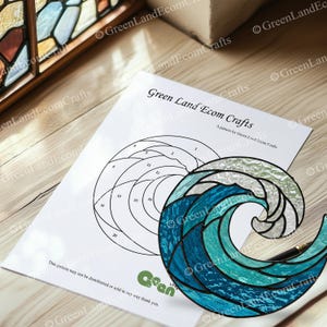 Ocean Waves Stained Glass Pattern Digital Download, Ocean Waves Blown ...