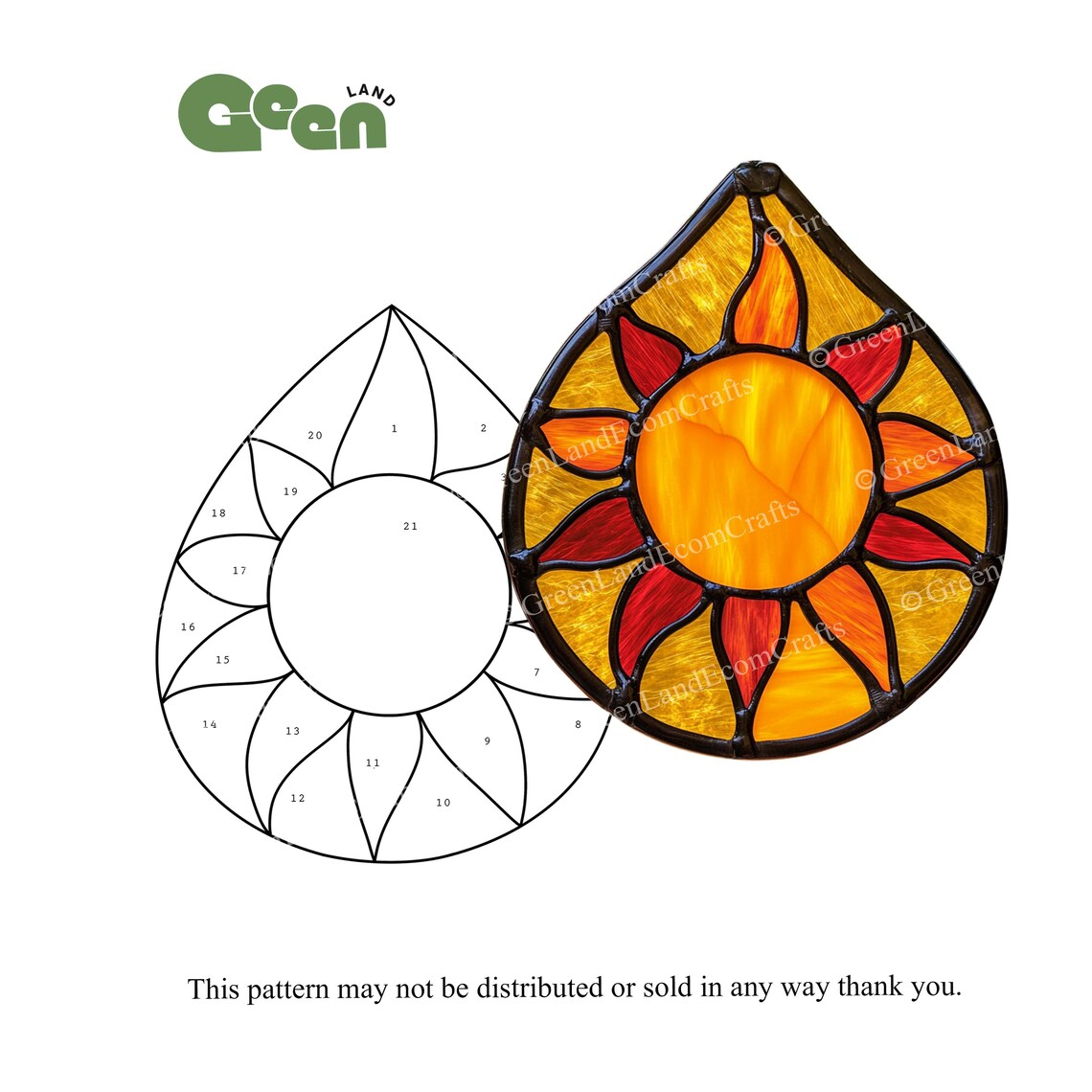 Mini Drop Sun Stained Glass Pattern, the Sun Art Stained Glass Pattern ...