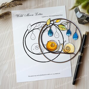 Snail on Branch Stained Glass Pattern, Blue Crystal DIY Stained Glass ...