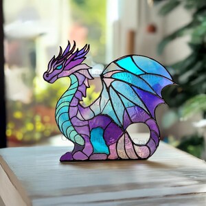 Digital Download Dragon Stained Glass Pattern, Stained Glass Pattern ...
