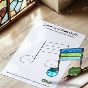 Music Note Stained Glass Pattern Digital Download, Musician Stained ...