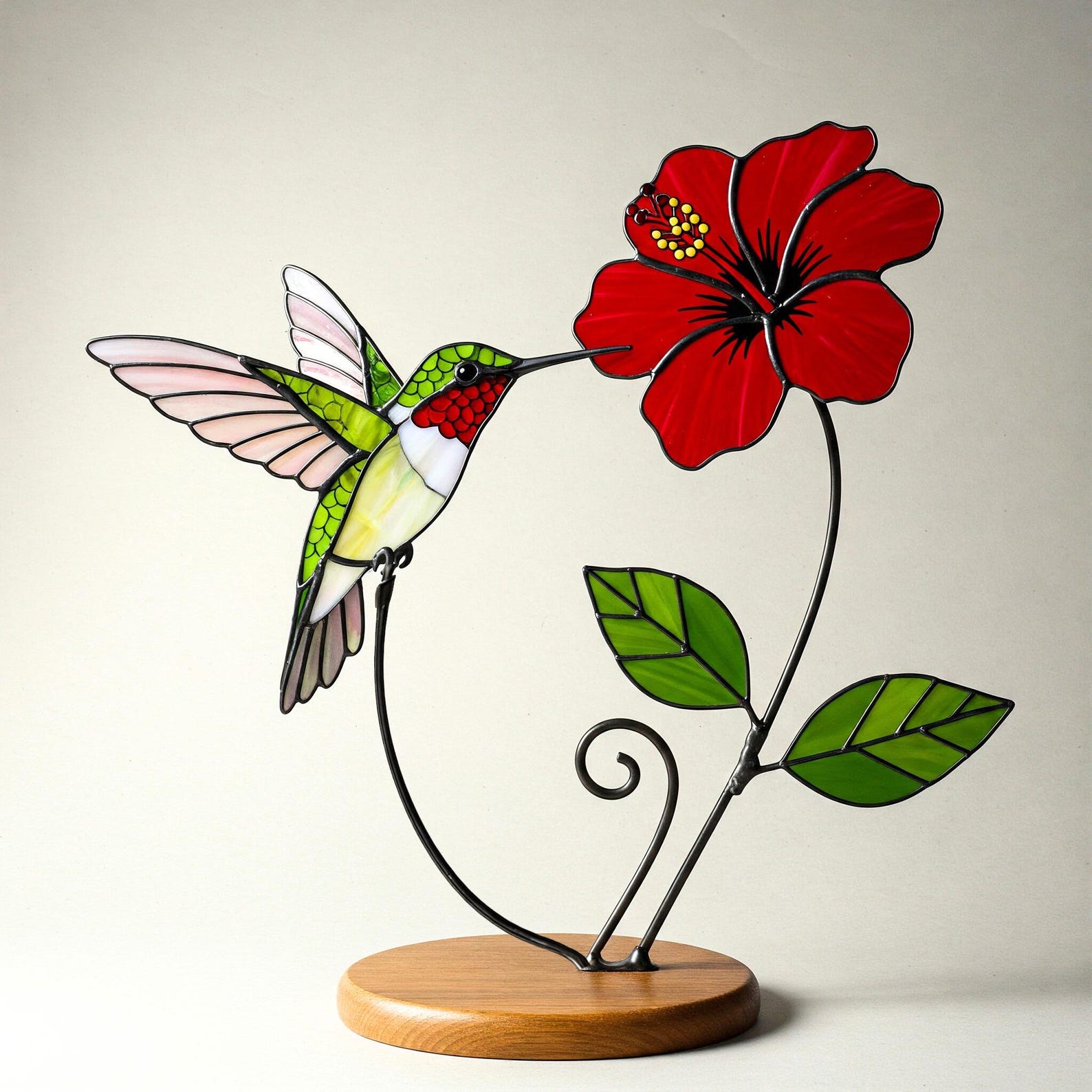 Hummingbird and Hibiscus Flower Stained Glass Pattern, Hummingbird ...