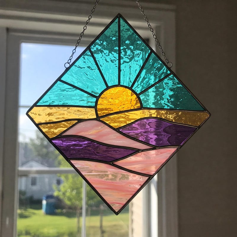 Stained Glass Sunset - Etsy