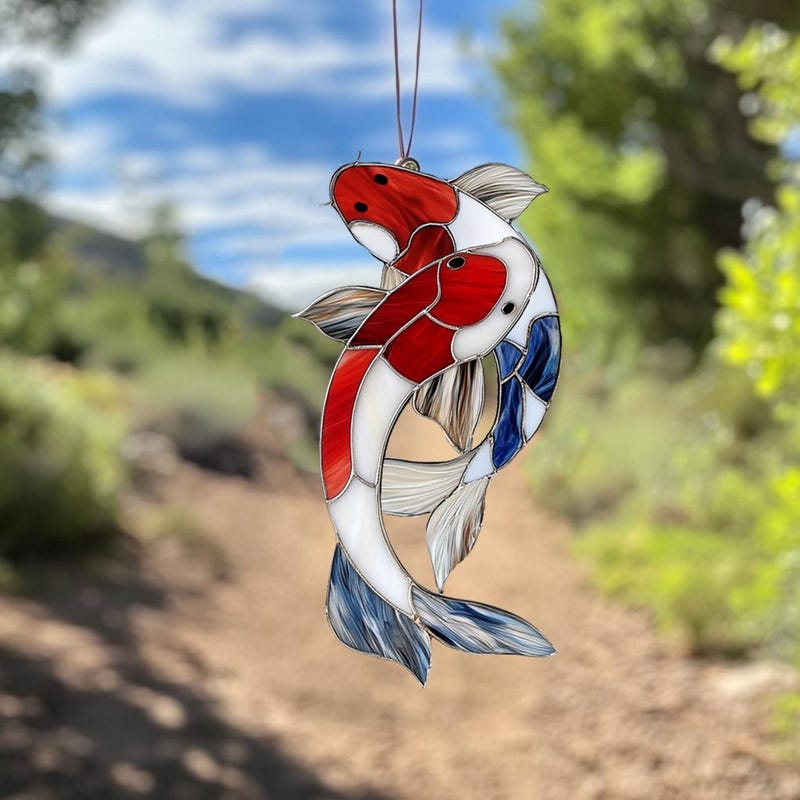 Stained Glass Koi Fish - Etsy