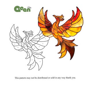 Bird Phoenix Stained Glass Pattern, Rising Phoenix Stained Glass ...