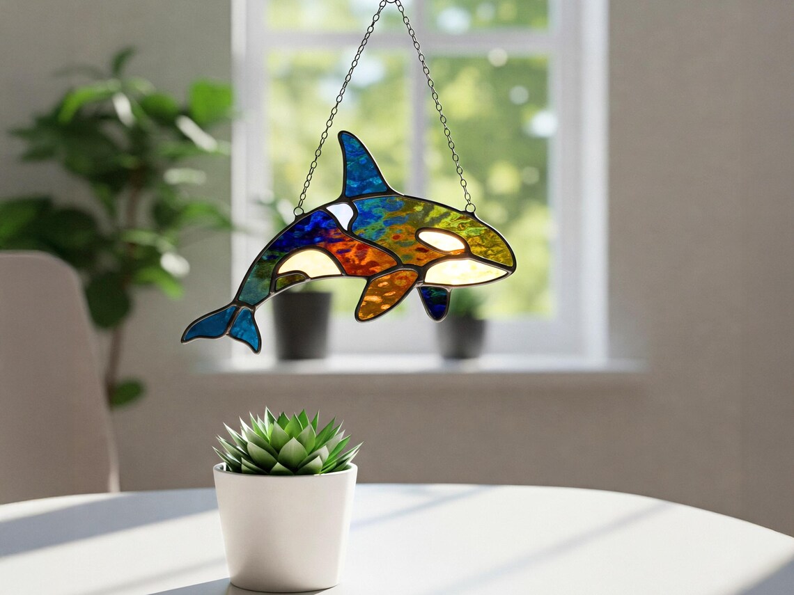 Orca Whale Stained Glass Pattern Digital Download, Killerwhale ...