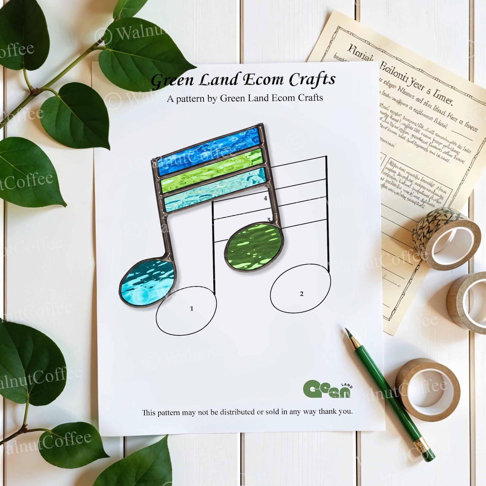 Music Note Stained Glass Pattern Digital Download, Musician Stained ...