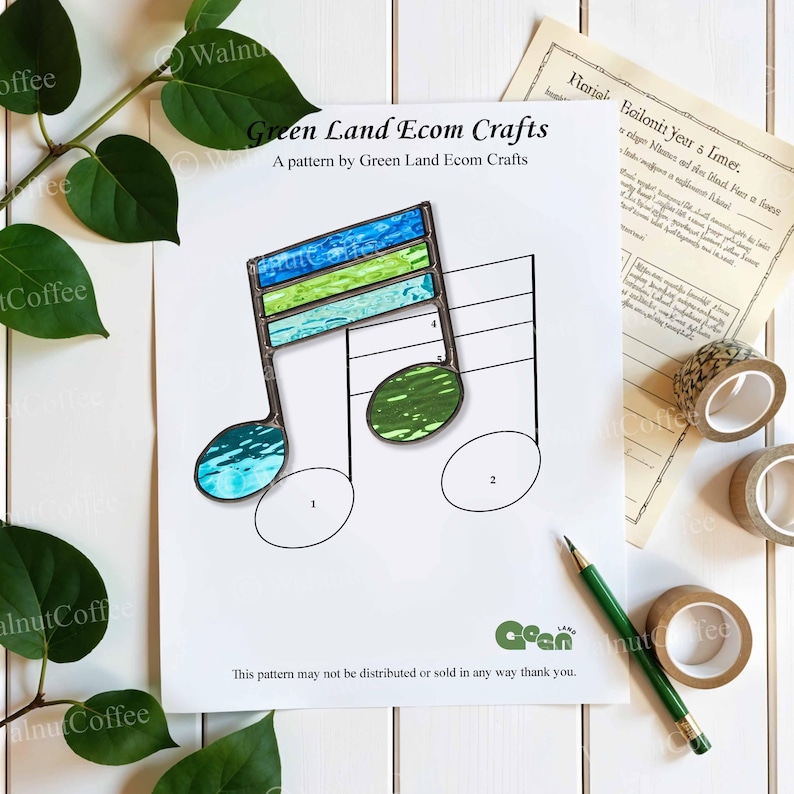 Music Note Stained Glass Pattern Digital Download, Musician Stained ...